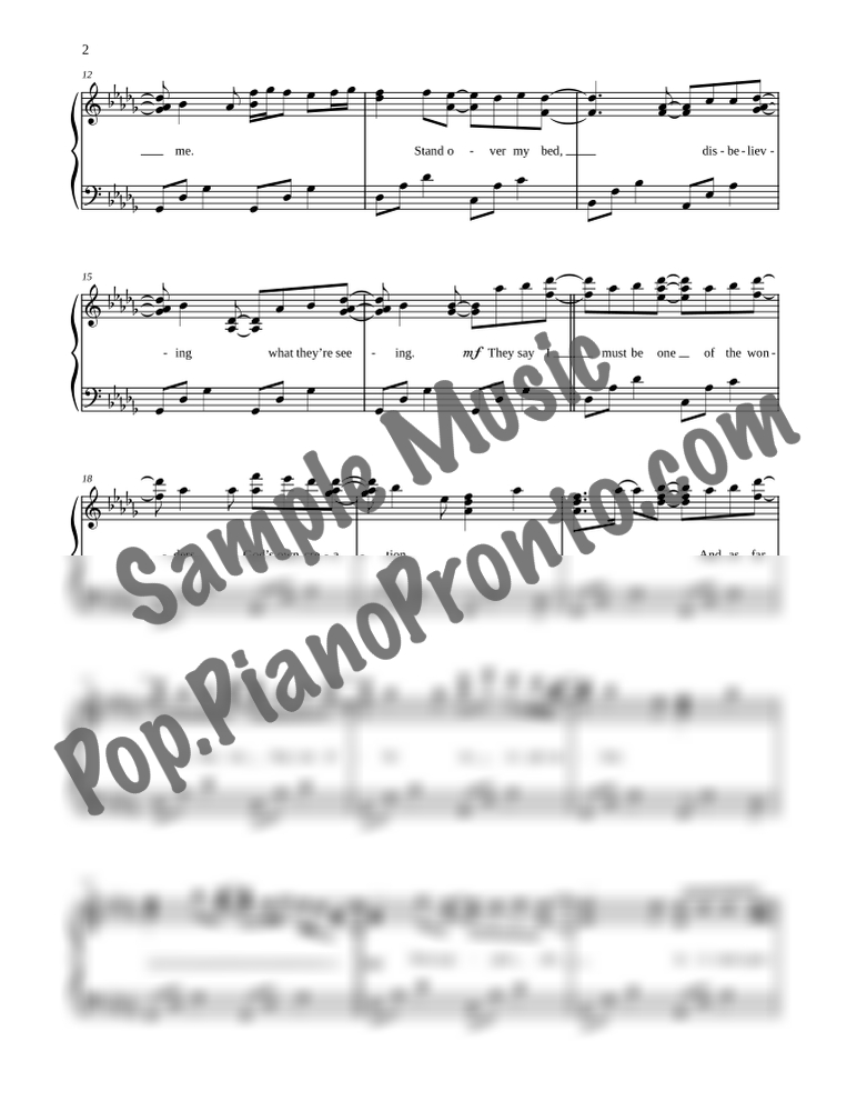 Wonder (Intermediate: Lyrical Version) By Natalie Merchant - F.M. Sheet Music - Pop Arrangements ...